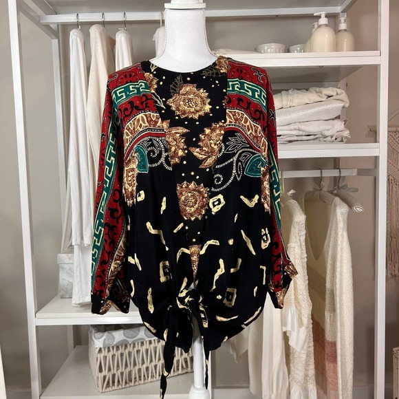 Carole Little | Tops | Carole Little Boho Vintage Blouse Womens Size 6 ...